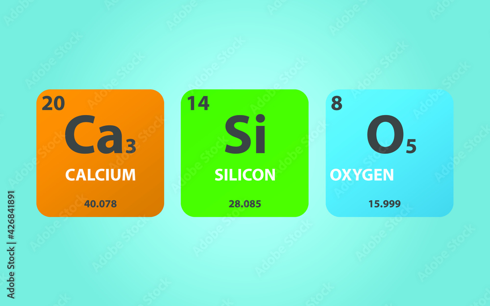 Tricalcium Silicate Ca3SiO5 molecule. Simple molecular formula ...