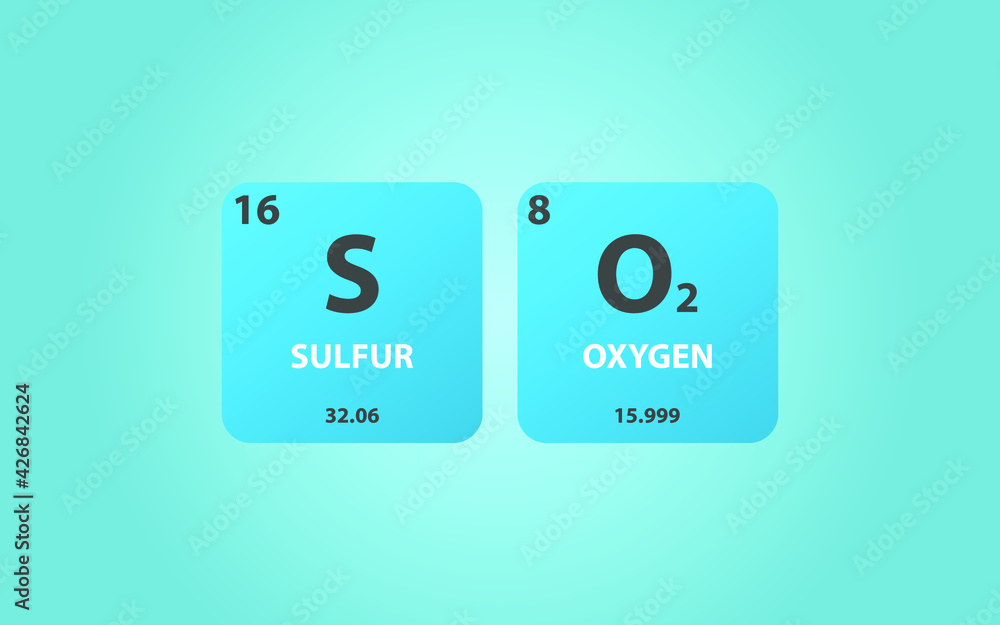 Sulfur Dioxide SO2 molecule. Simple molecular formula consisting of ...
