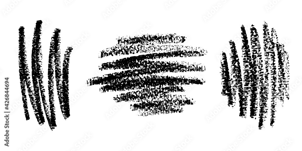 Abstract crayon on white background. Simple black crayon scribble ...