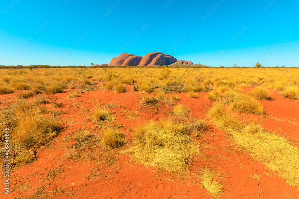 Uluru, Northern Territory, Australia - Aug 25, 2019:Outback landscape ...