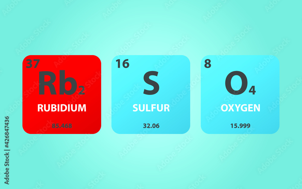 Rubidium Sulfate Rb2SO4 molecule. Simple molecular formula consisting ...