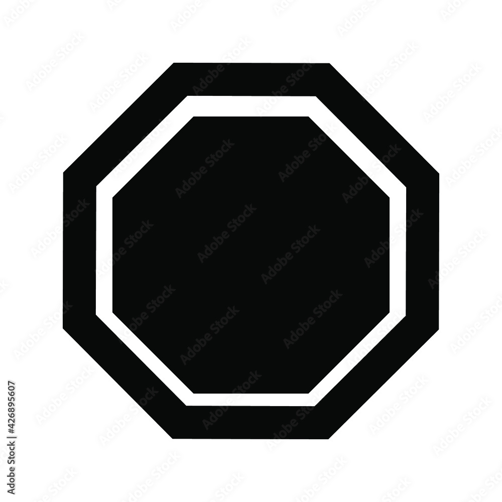 octagon shapes with outlines and fill colors, fields for logos or ...