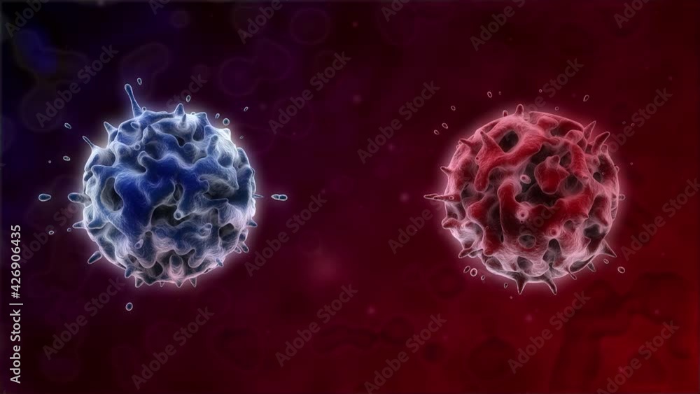 3d loop animation of a terrible virus, the covid-19 coronavirus. The ...