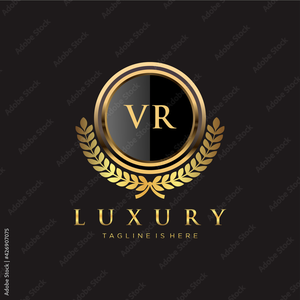 VR Letter Initial with Royal Luxury Logo Template Stock Vector | Adobe ...