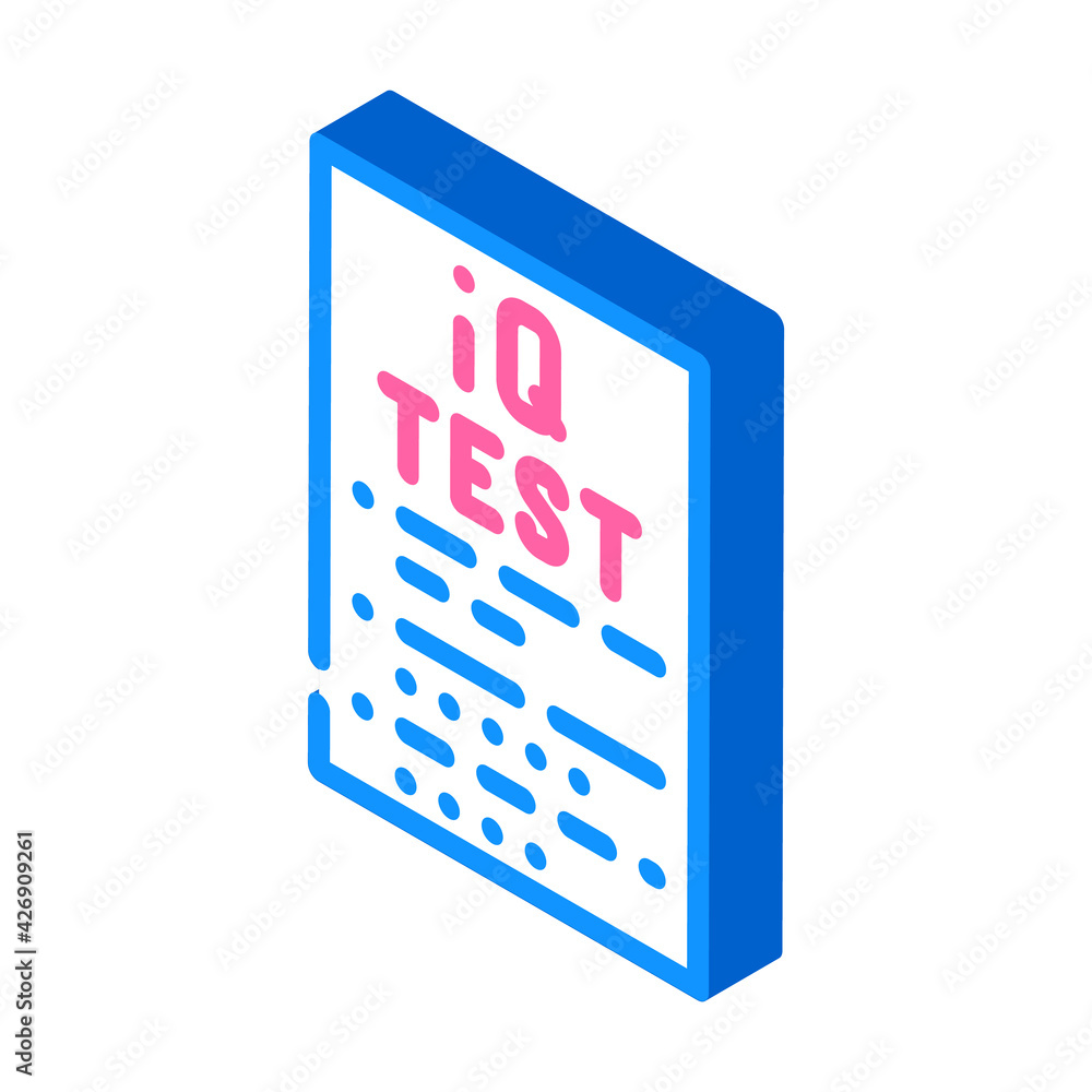 iq test isometric icon vector. iq test sign. isolated symbol ...
