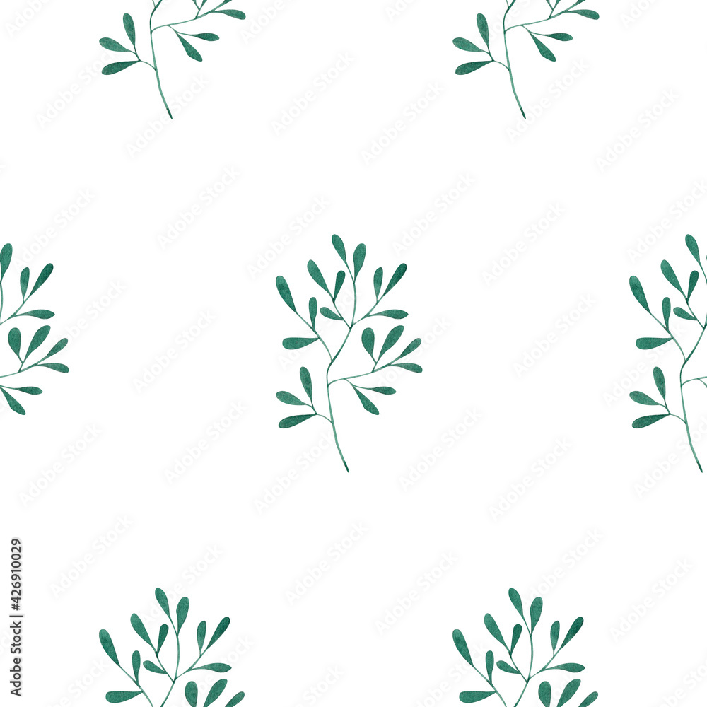 ภาพประกอบสต็อก digital paper green leaves background seamless floral ...