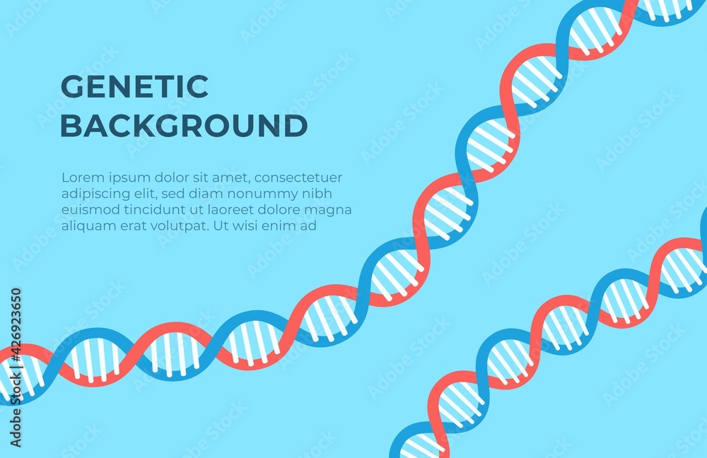 Vector illustration of genetic background. Drawing of a swirling red ...