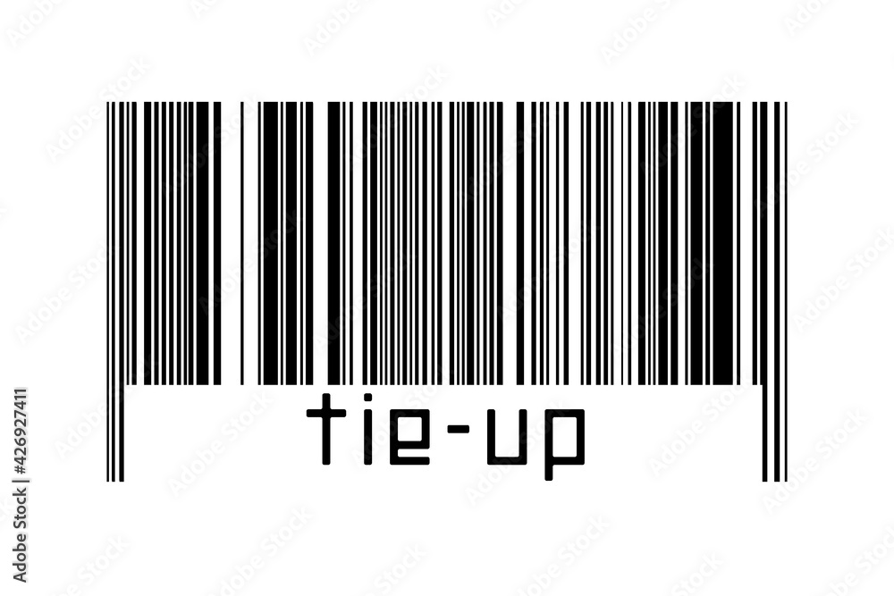 Digitalization concept. Barcode of black horizontal lines with ...