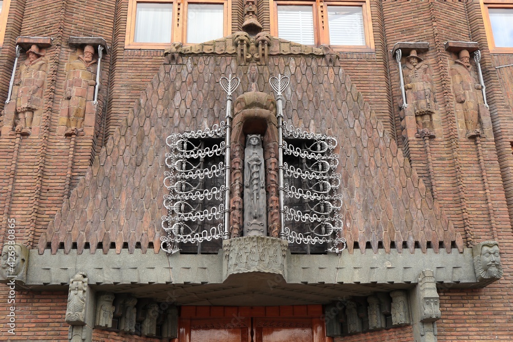 Amsterdam Scheepvaarthuis Facade Detail with Sculpture, Beautiful ...