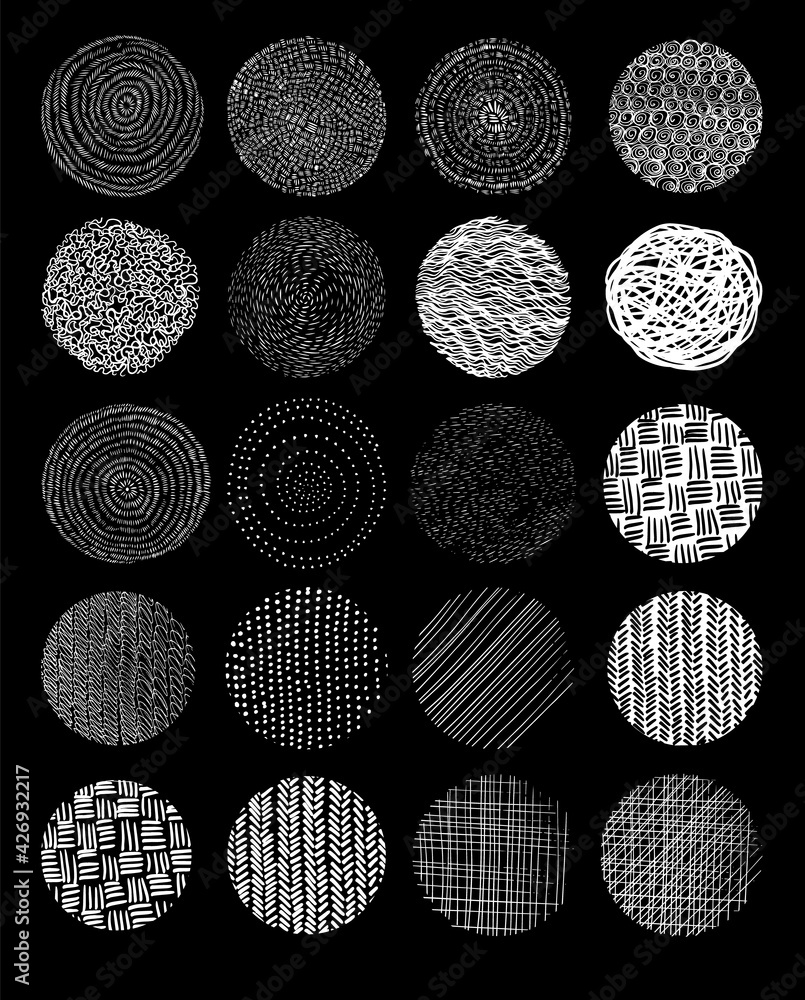 Vektorová grafika „Set of abstract vector halftone stains. Black blots ...