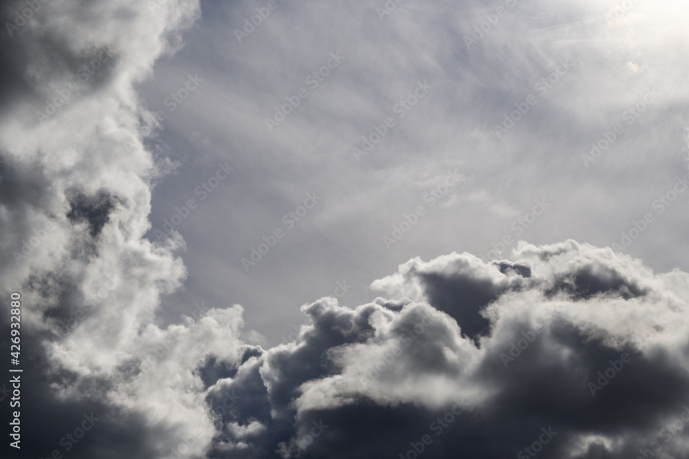 Dramatic and ominous stormy ski with black and gray clouds, as a nature background Stock Photo ...