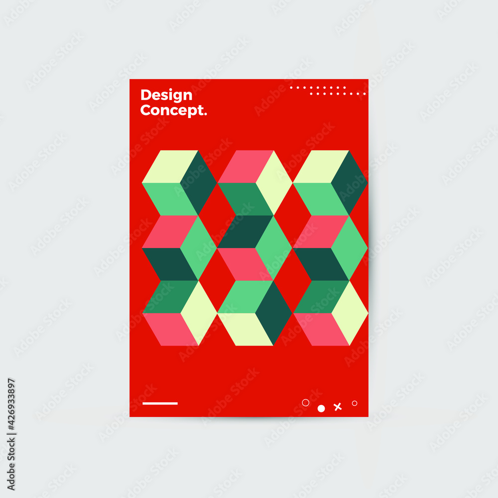 Modern abstract geometric design layout. Company identity brochure ...