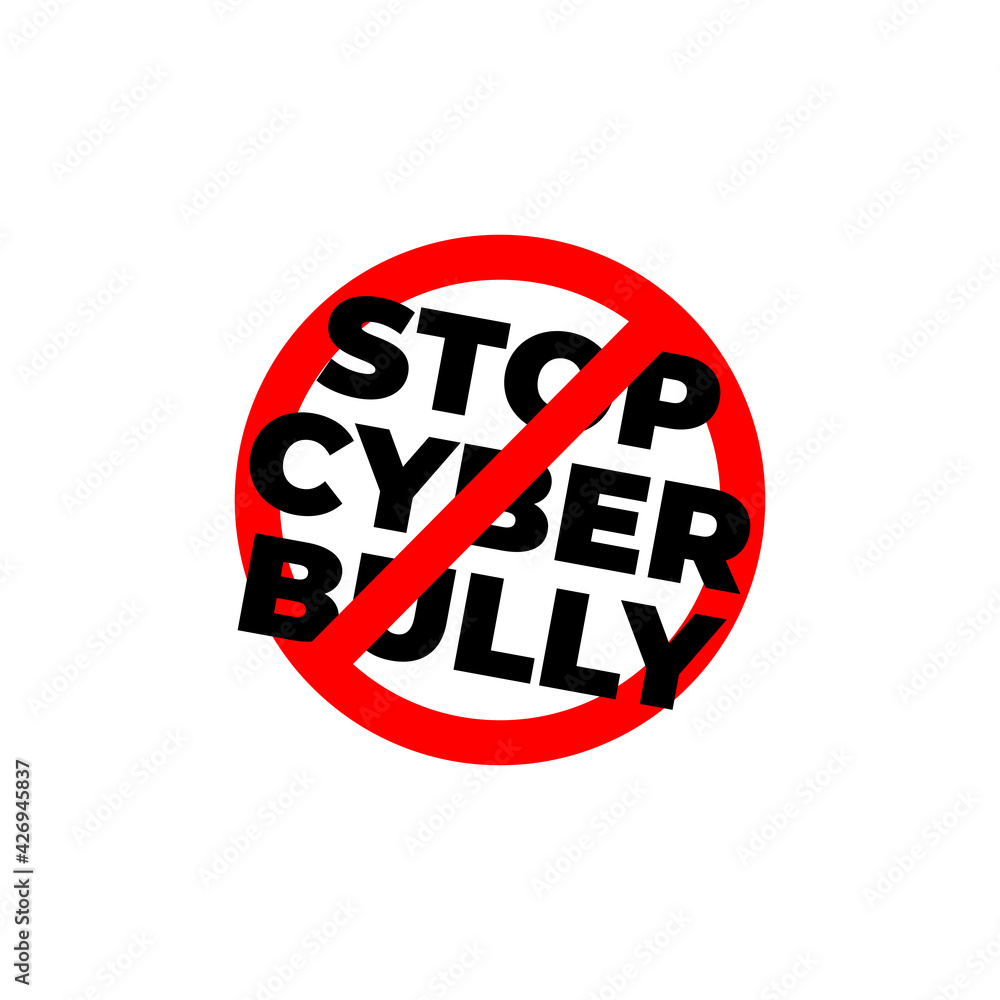 Stop Bullying sign. Social media bullying, Cyber bullying. Stock Vector ...