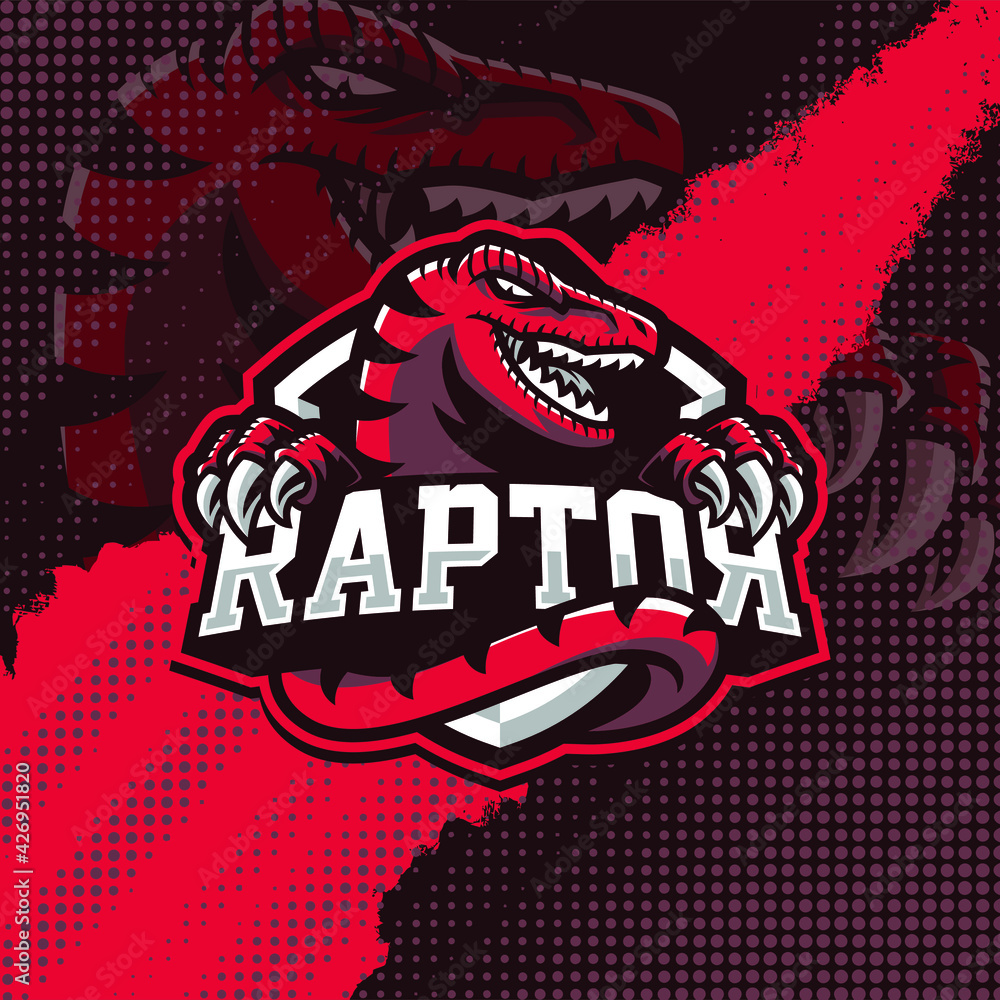 Raptor mascot logo design illustration Stock Vector | Adobe Stock