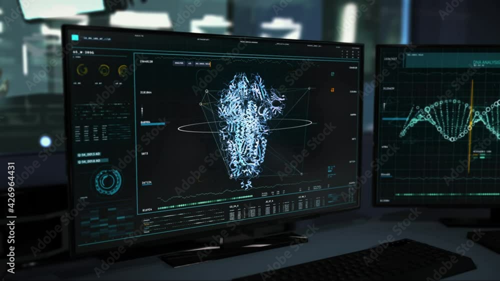 Two Computer Screens With the Software Running. The Newest Virus Stamm ...