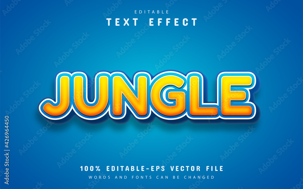Jungle text effect editable Stock Vector | Adobe Stock