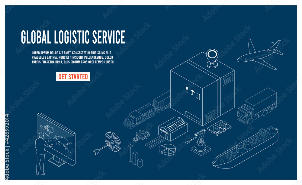 Modern flat design isometric concept of Global logistic and Smart ...