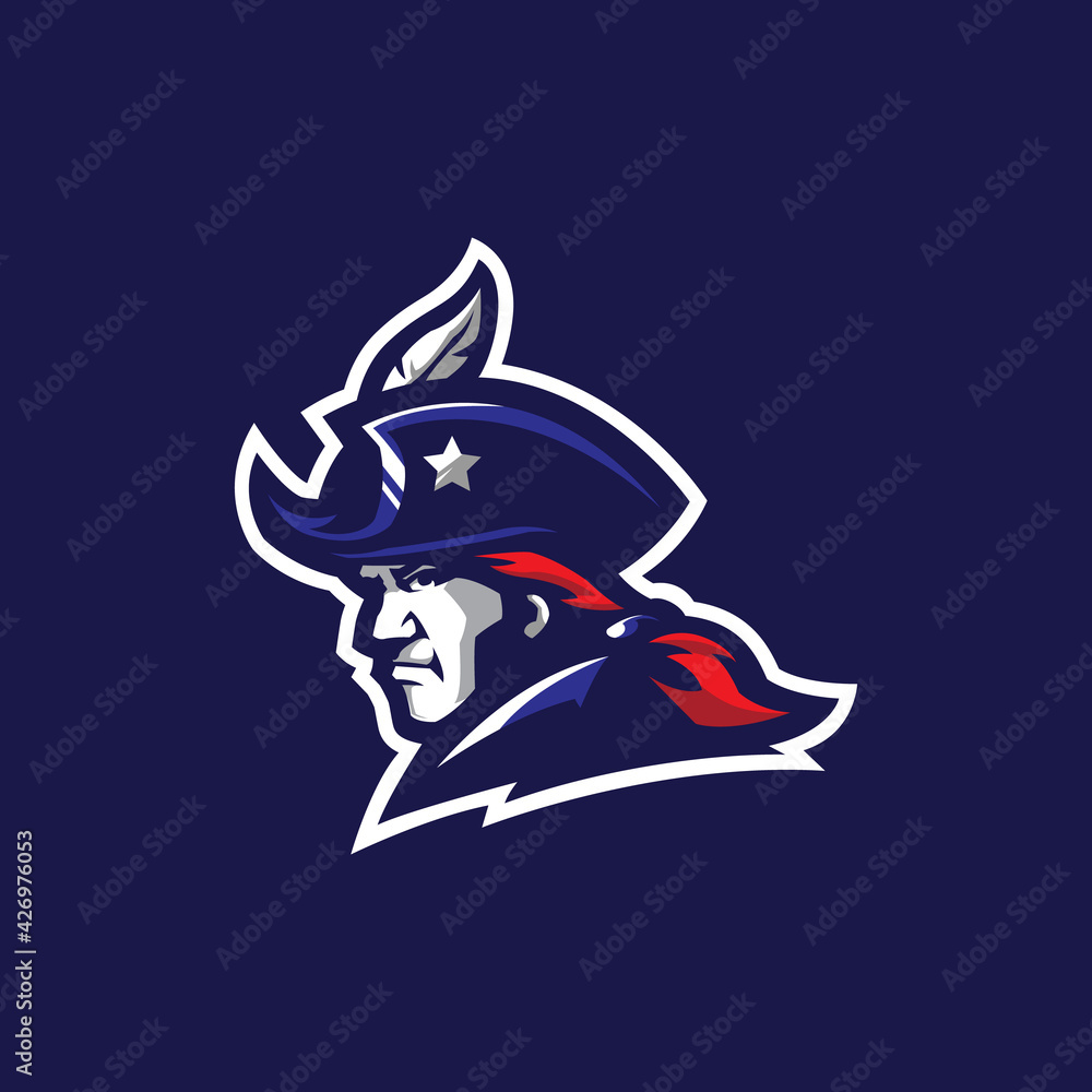 Patriot mascot logo design vector with modern illustration concept ...