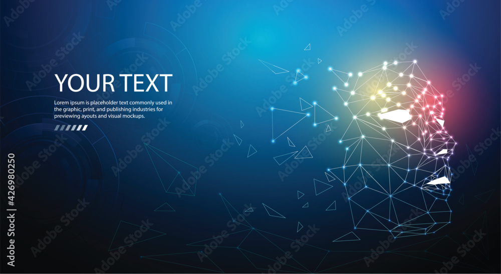 Ai or Artificial intelligence. Technology web background. Virtual ...