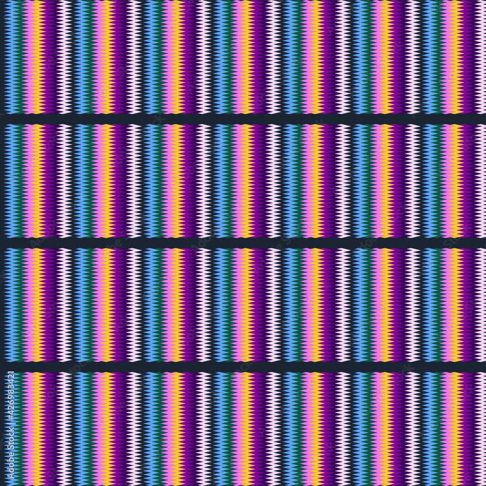 Vector graphics-seamless geometric pattern - multi-colored zigzag ...