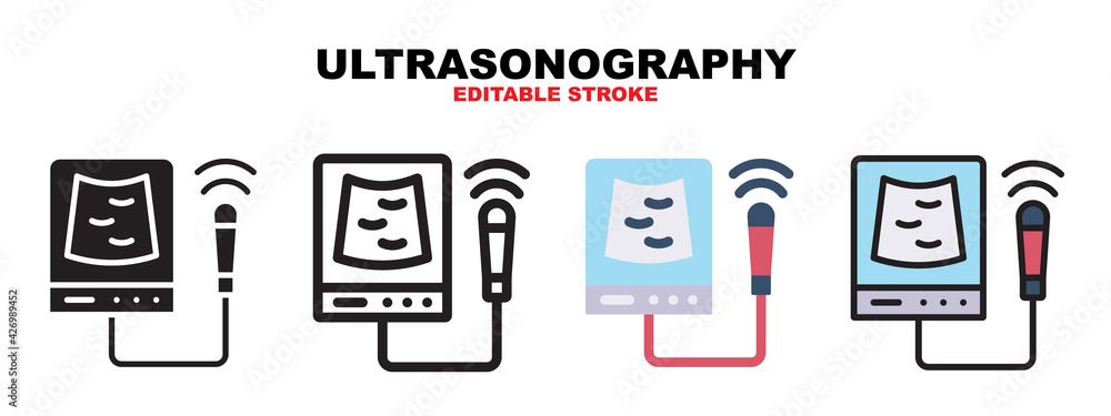 Ultrasonography icon set with different styles. Icons designed in ...