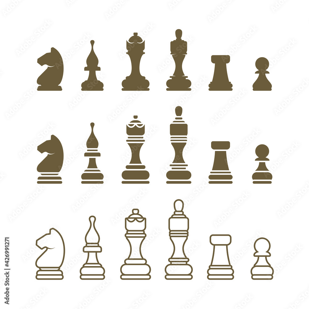 Set of Chess logo design vector illustration, Creative Chess logo ...