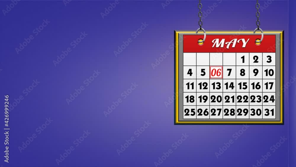 May calendar. all Days of month, Monthly Calendar. Text Effect on blue ...