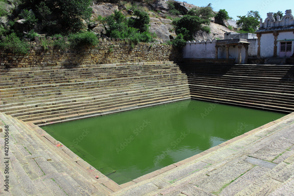 Foto de An Ancient water pond known as Pushkarni in Hinduism to store ...