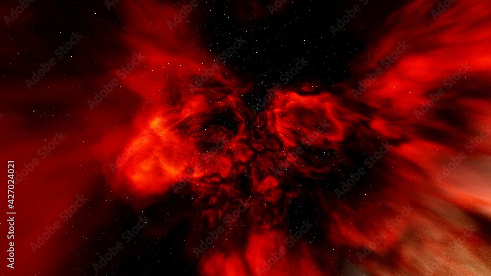 red-violet nebula in outer space, horsehead nebula, unusual colorful ...