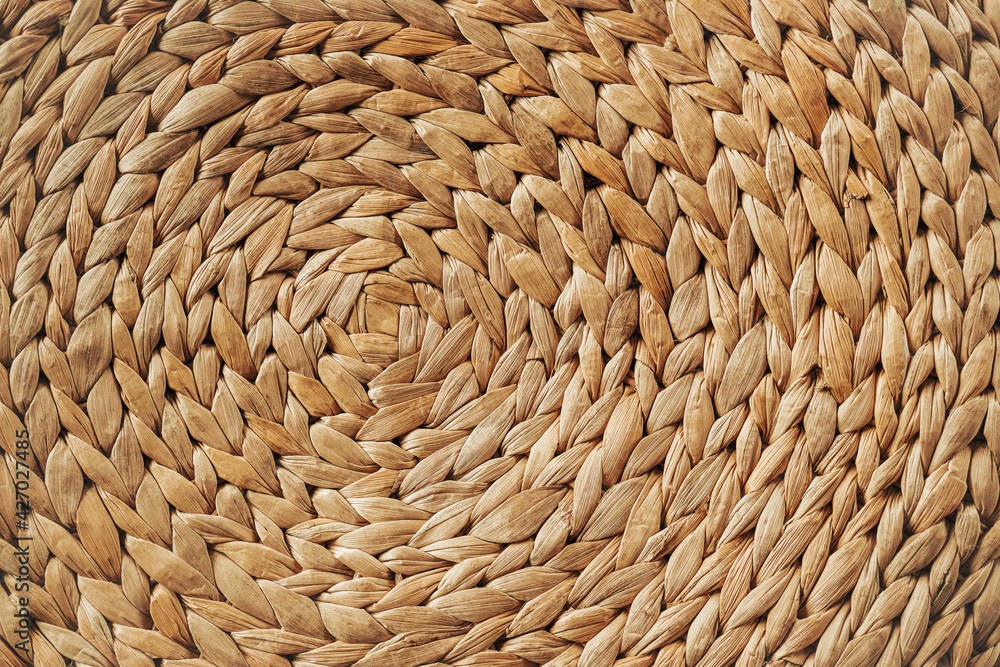 Woven rattan. Weaving circle pattern background. Detail and texture of ...