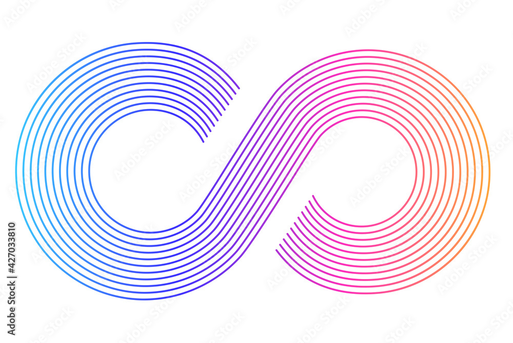 Design elements. Infinity sign color spectrum. Rainbow gradient in the ...