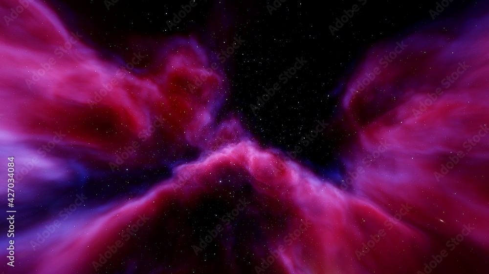 red-violet nebula in outer space, horsehead nebula, unusual colorful ...