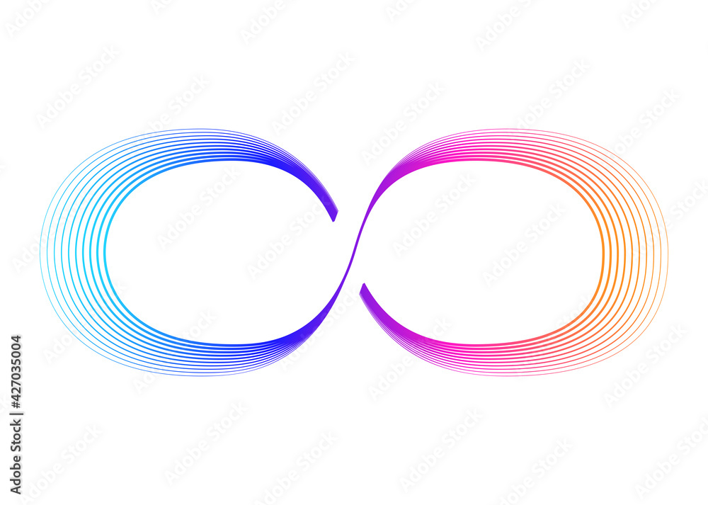 Design elements. Infinity sign color spectrum. Rainbow gradient in the ...