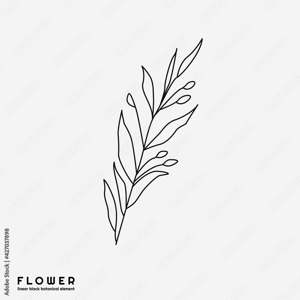 Flower icon on white background, isolated. Floral sign for luxury ...