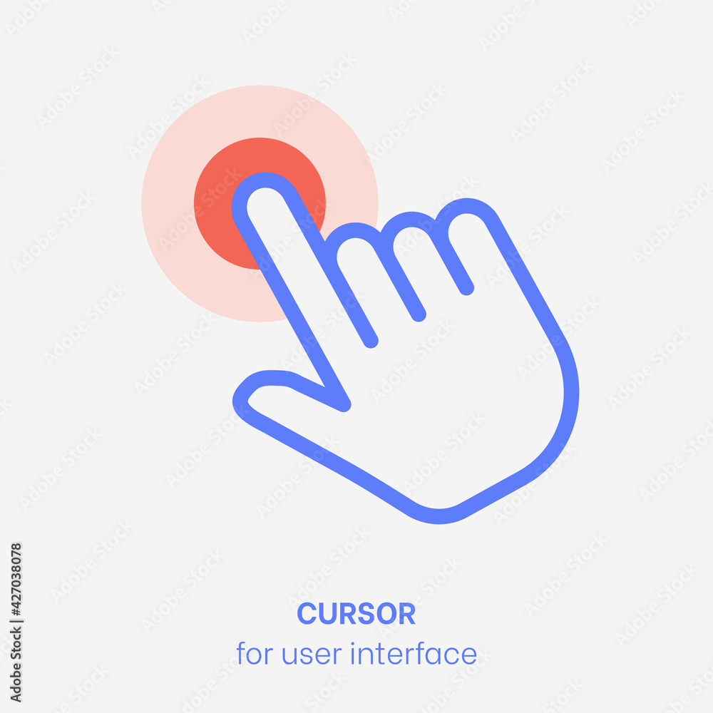 Cursor vector set. UI element for navigation. Blue computer pointer ...