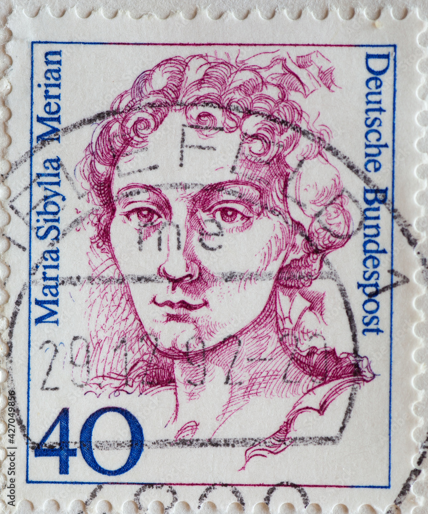 GERMANY - CIRCA 1987 : a postage stamp from Germany, showing a woman ...
