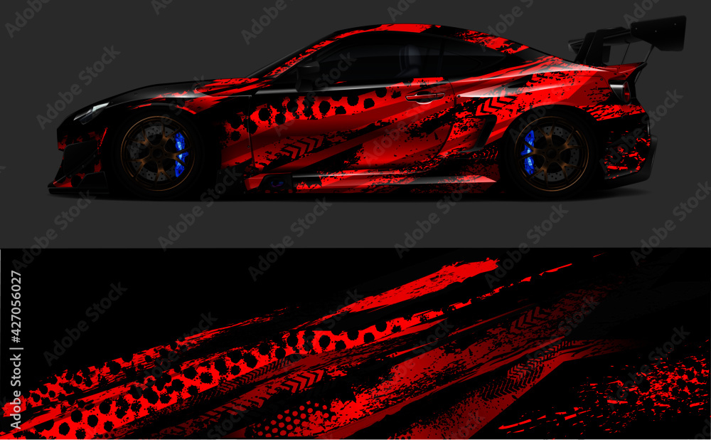 red car wrap design Stock Vector | Adobe Stock