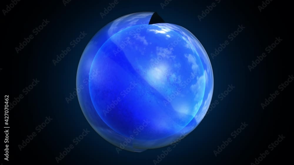 Animation of blue cobalt grunge textured sphere rotating and covered ...