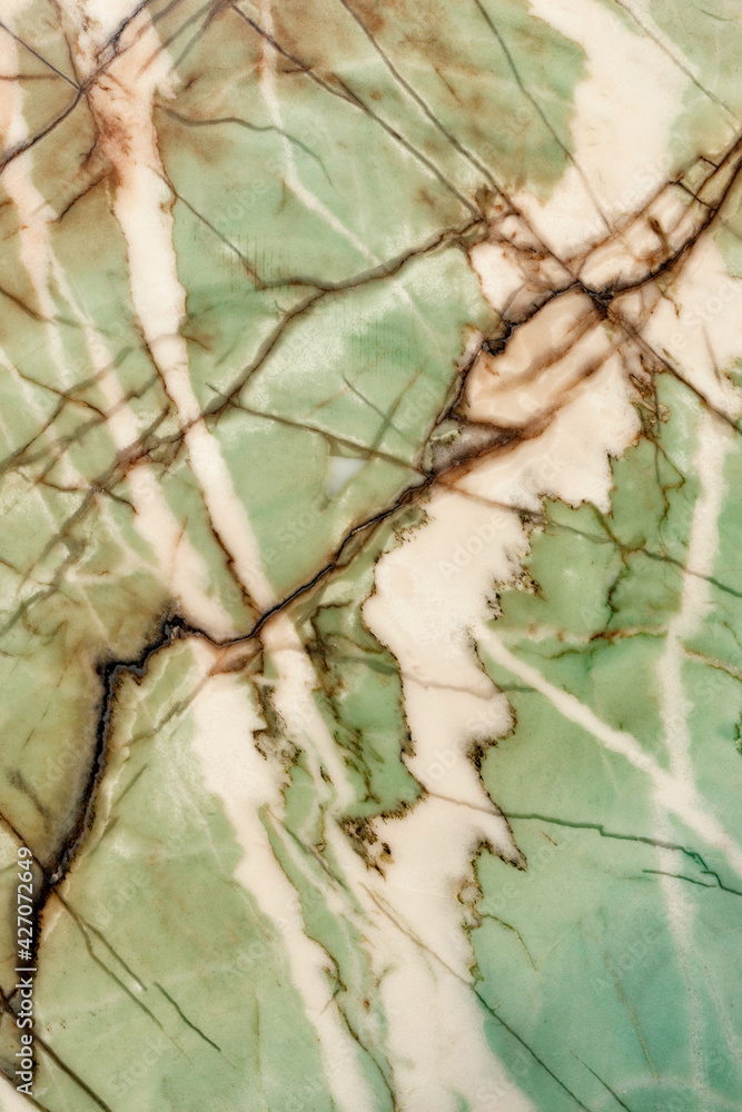 Green marble texture and background with diagonal brown cracks. Stock ...