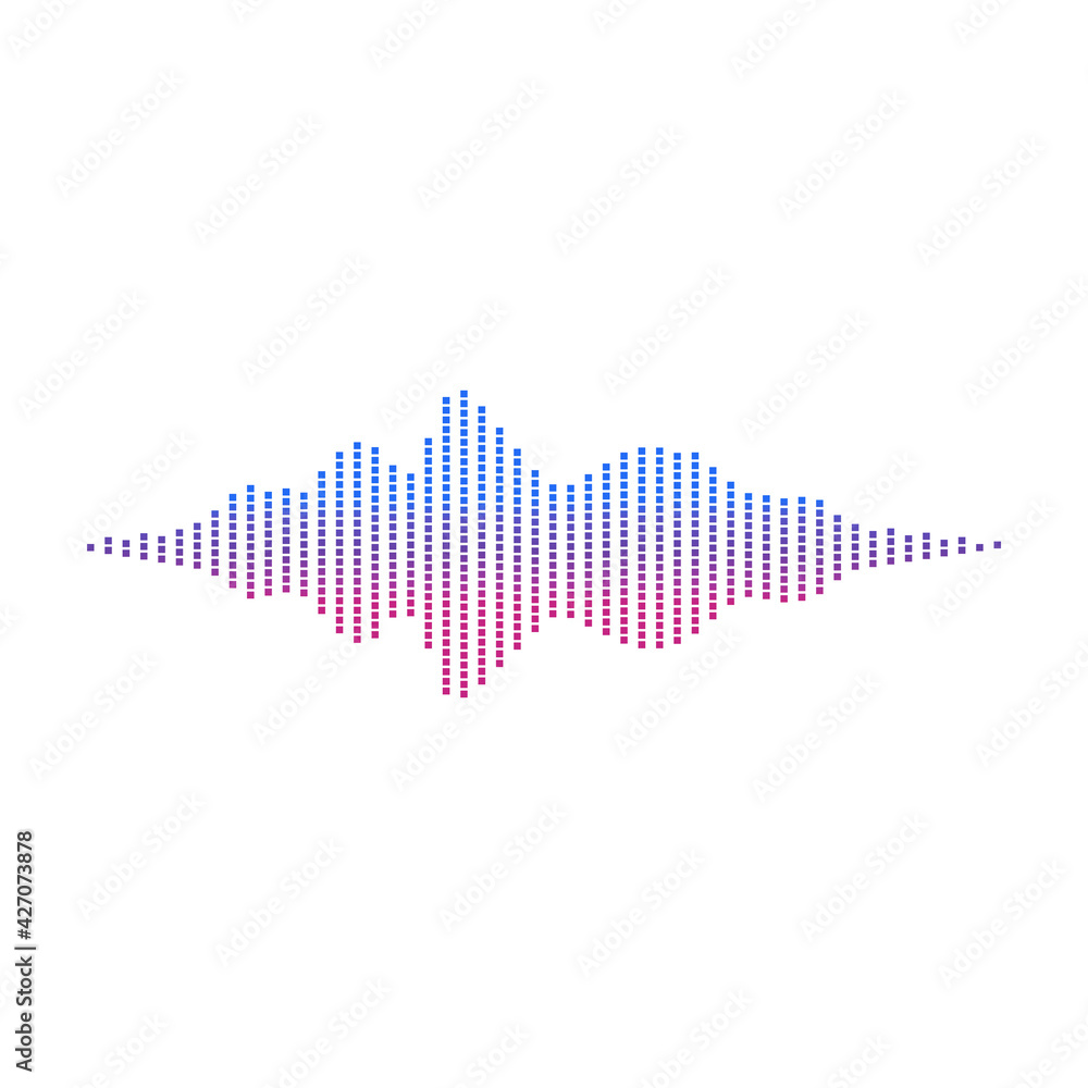 Sound wave vector cartoon icon. Vector illustration sound wave on white ...