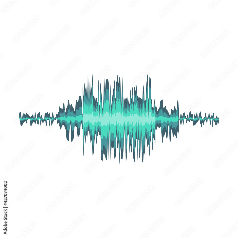 Sound wave vector cartoon icon. Vector illustration sound wave on white ...