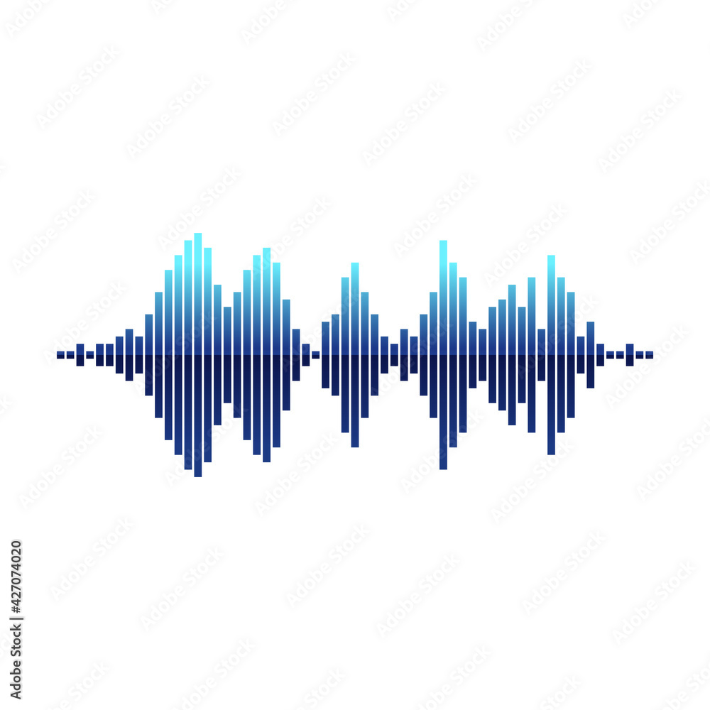 Sound wave vector cartoon icon. Vector illustration sound wave on white ...
