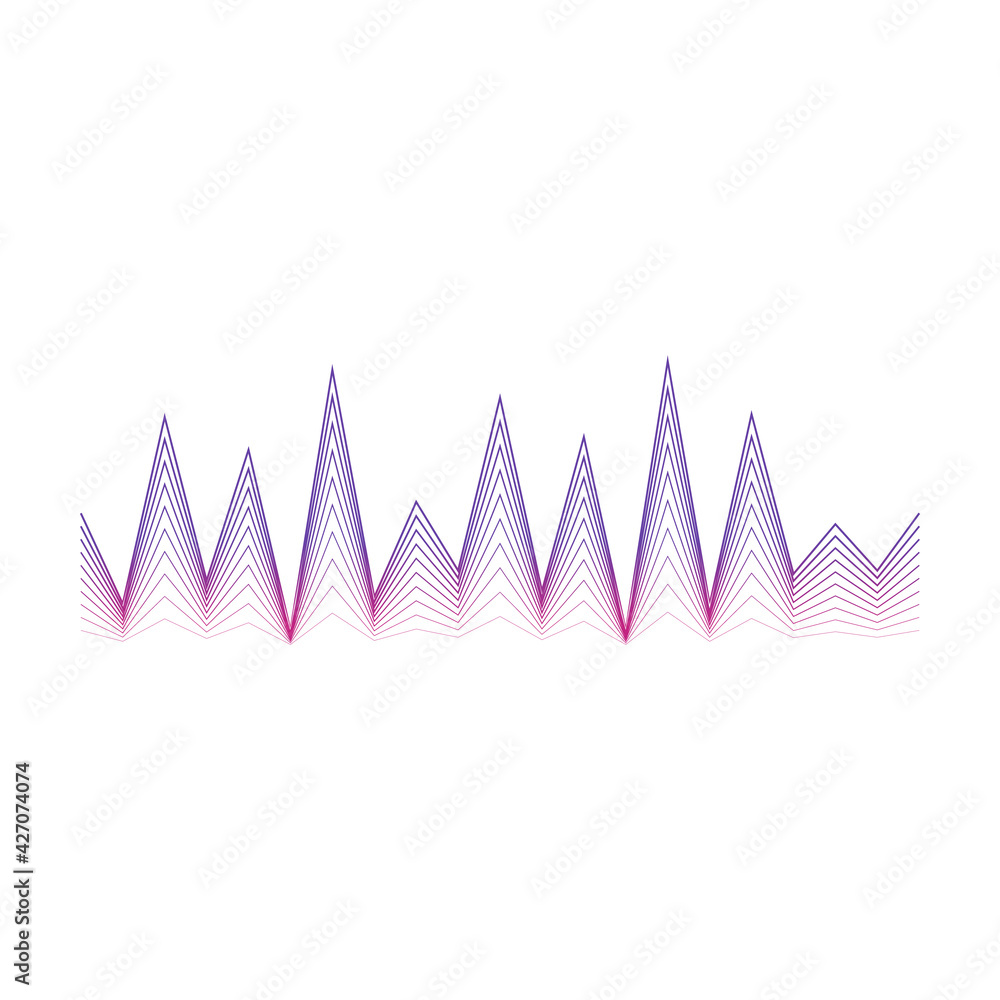 Sound wave vector cartoon icon. Vector illustration sound wave on white ...