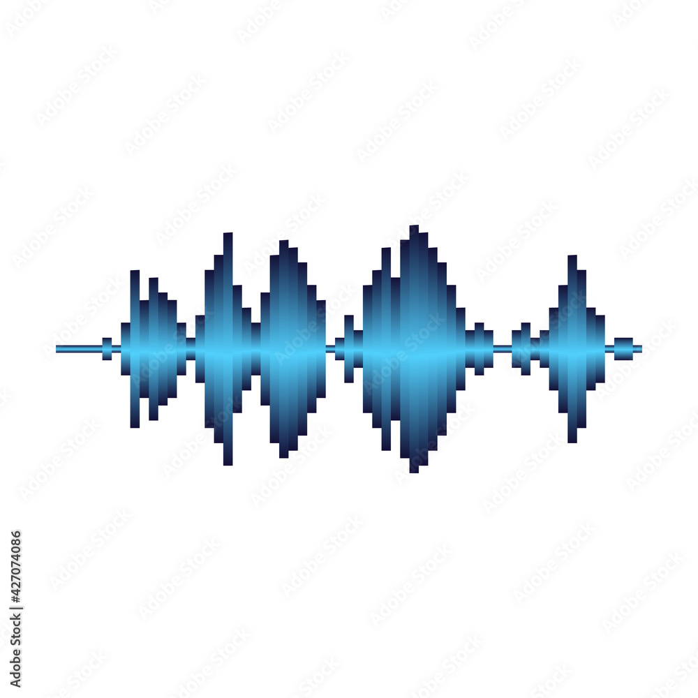 Sound wave vector cartoon icon. Vector illustration sound wave on white ...