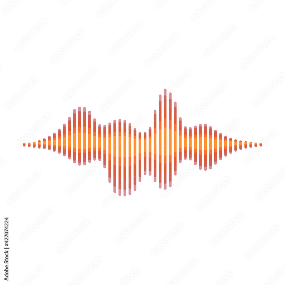 Sound wave vector cartoon icon. Vector illustration sound wave on white ...