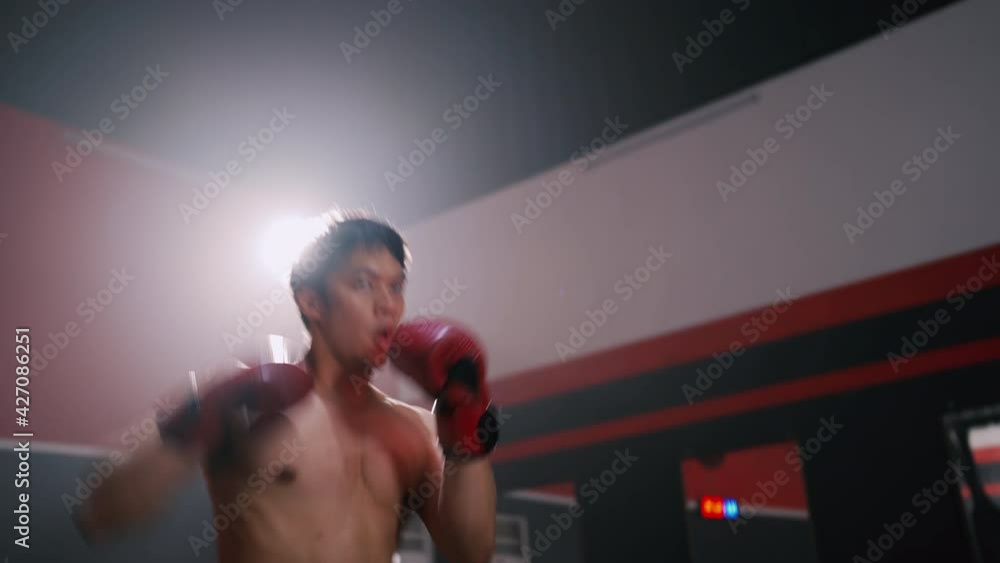 Athlete man Boxing workout training exercise in Fitness Gym Healthy ...