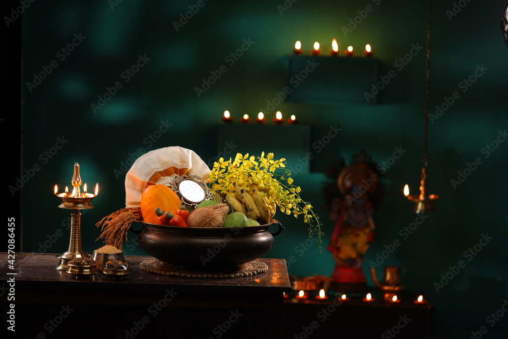 Vishukkani or Vishu sight-Kerala Festival Stock Photo | Adobe Stock