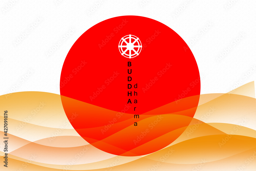 Buddhist symbol. Buddha symbol on the red circle. Concept - Buddhism in ...