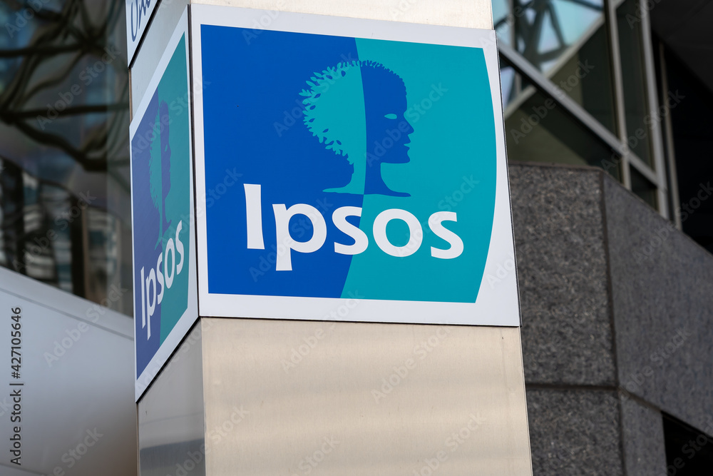 Toronto, Canada- April 10, 2021: A Ipsos sign is seen outside of their ...