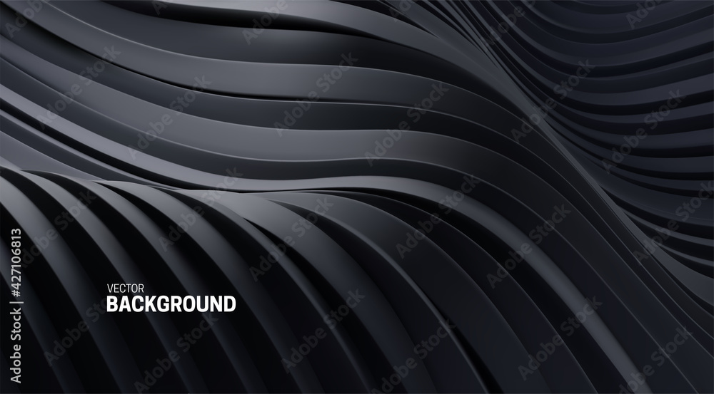 Black abstract background. Soft elastic shape backdrop. Stock Vector ...